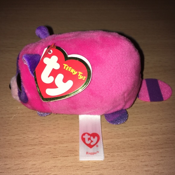 Ty | Toys | Rugger Raccoon Nwt Teeny Ty Plush Purple Pink Toy | Poshmark